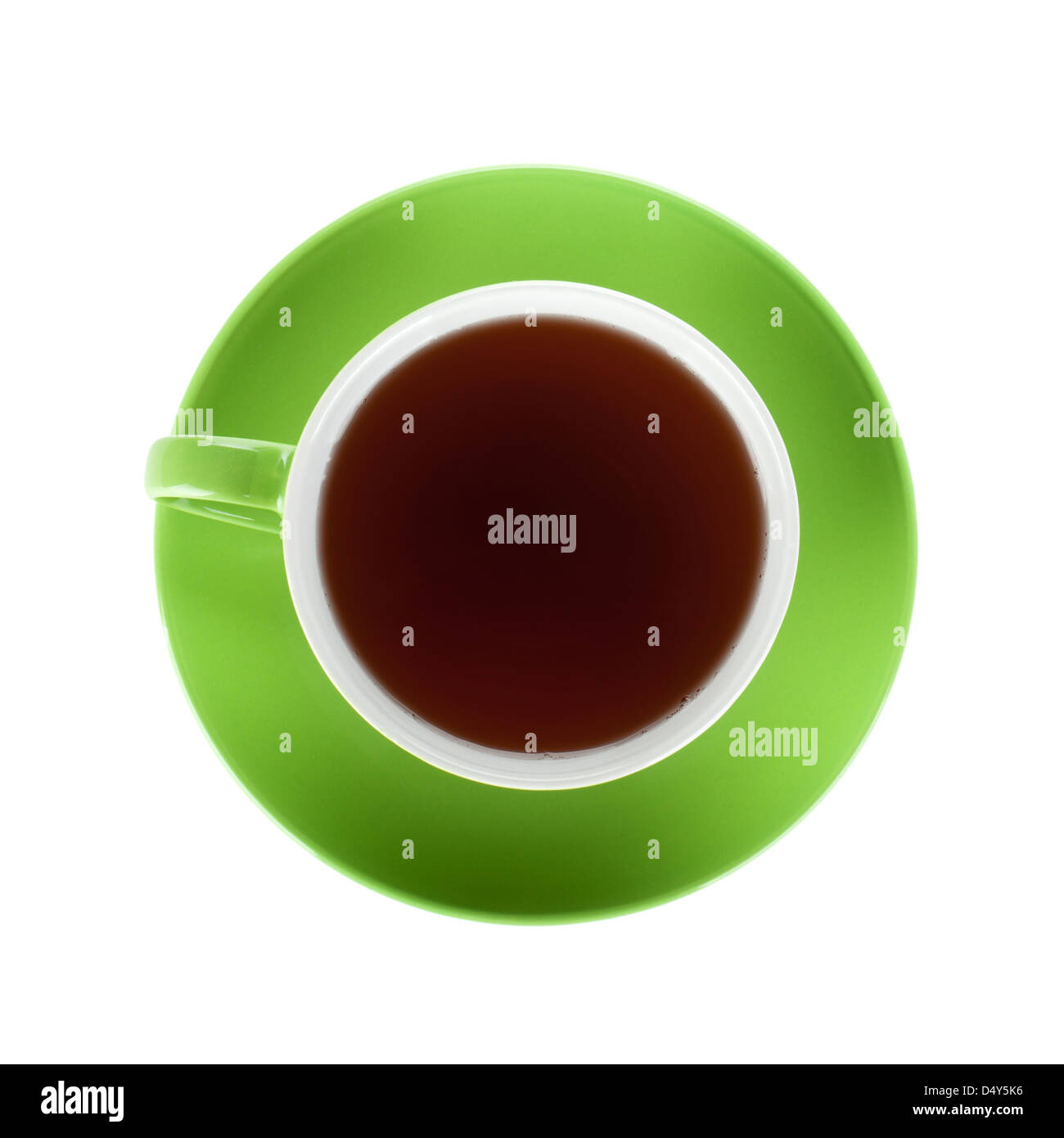 Green tea cup. View from above. Isolated on white background Stock ...