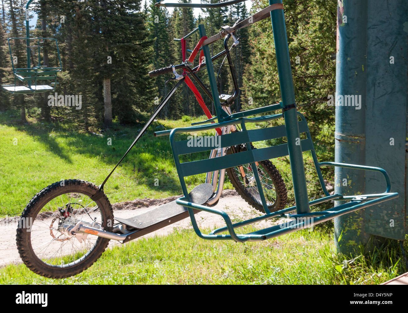 Diggler Mountain Scooters on the lift, Purgatory at Durango Mountain ...