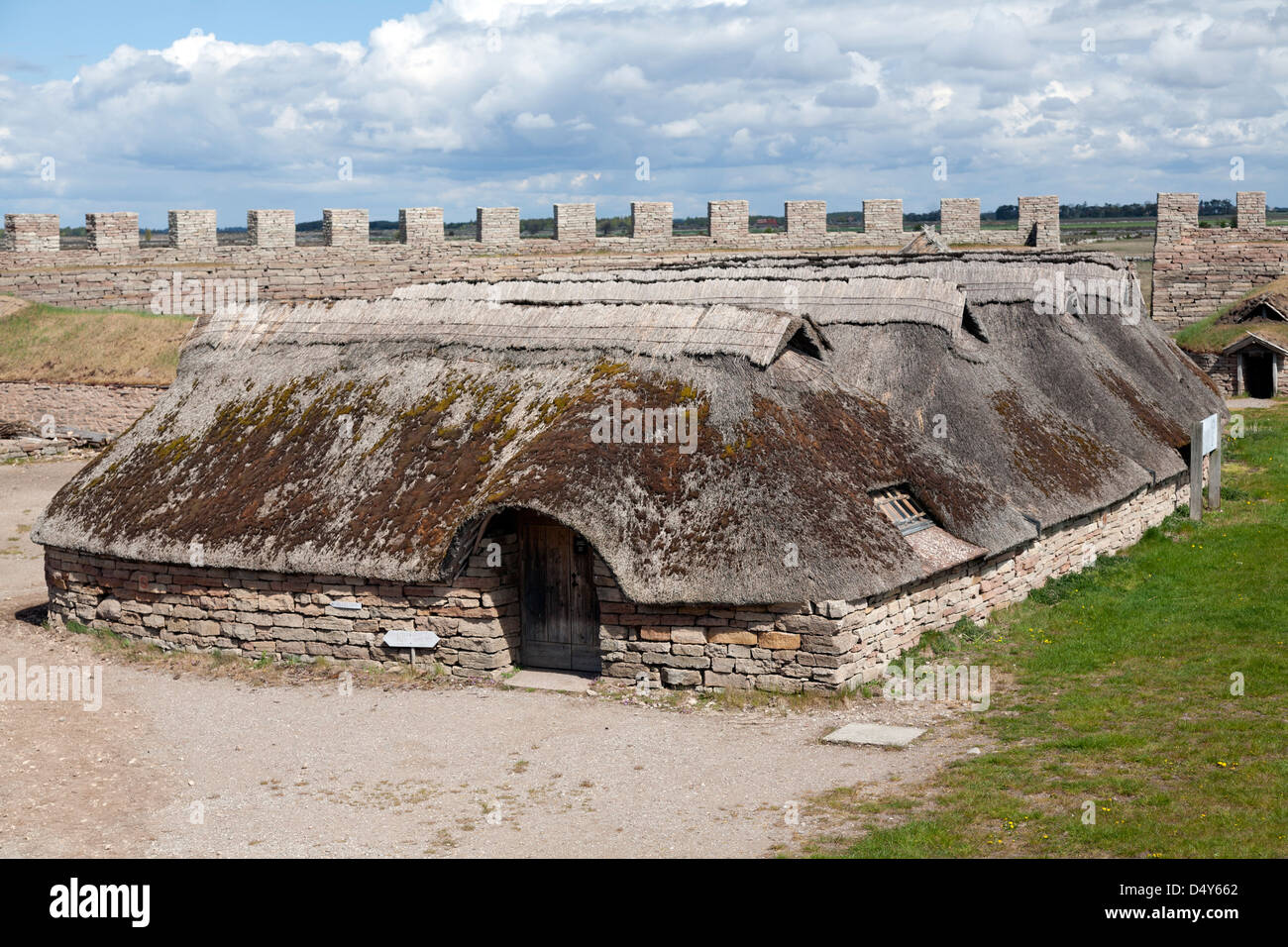 Reconstruction of Eketorp II, a 5th to 7th century walled village. A UNESCO world heritage site ...