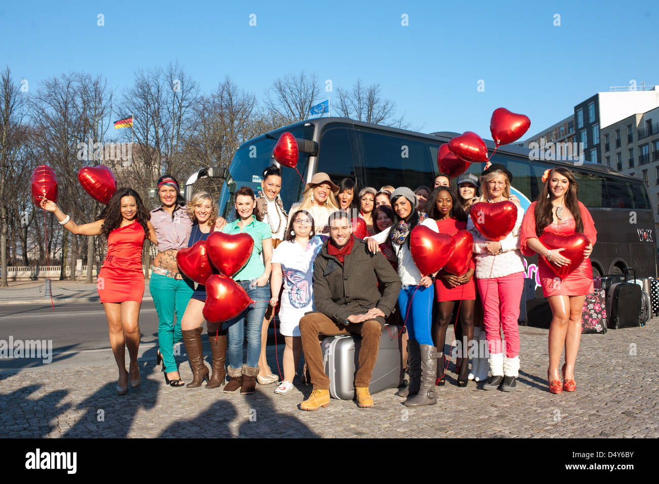 Group with Jochen Schopp attending the German TV VOX show 'Ein Bus ...