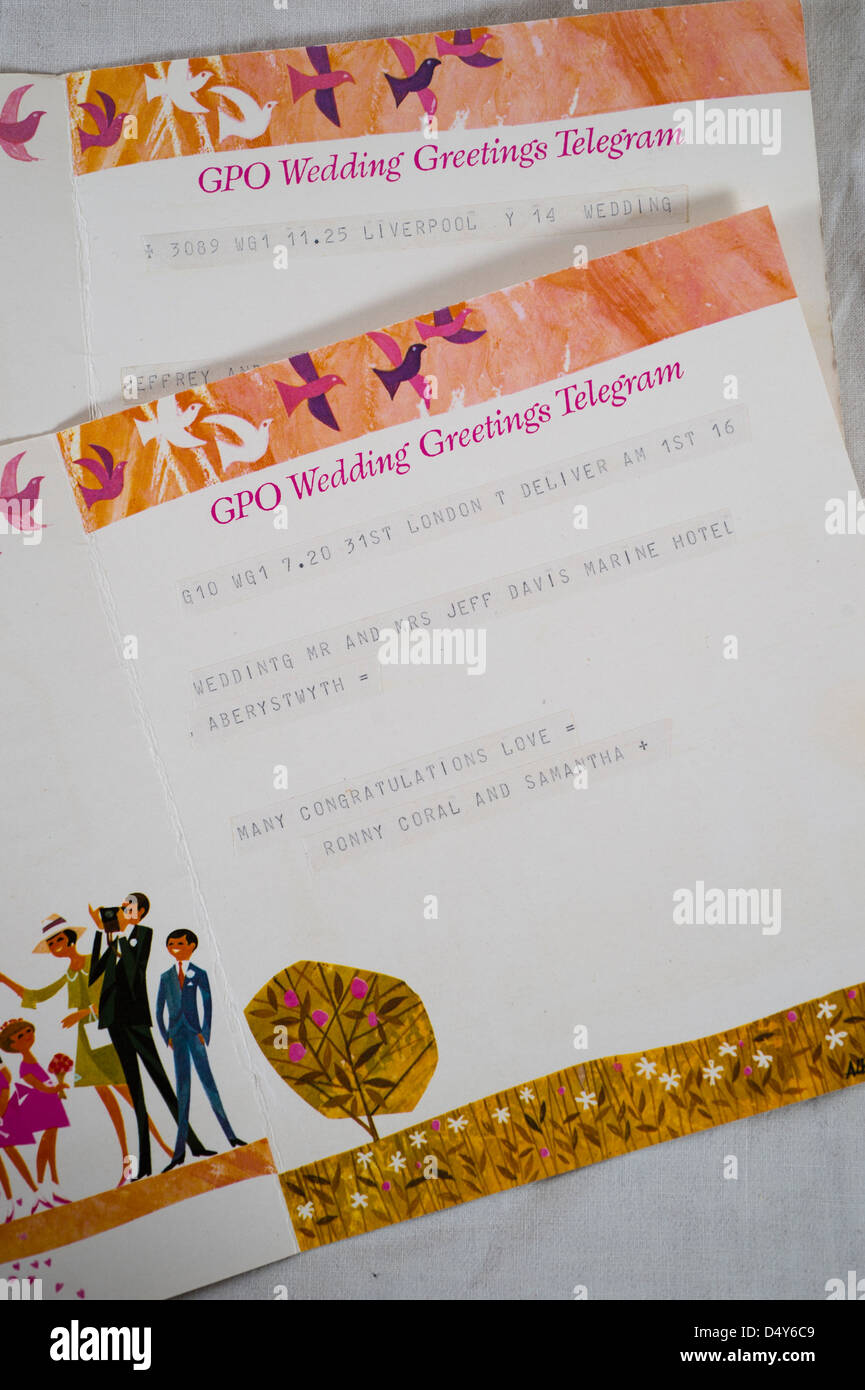 a 1950's GPO Wedding Greetings congratulations telegram UK Stock Photo ...
