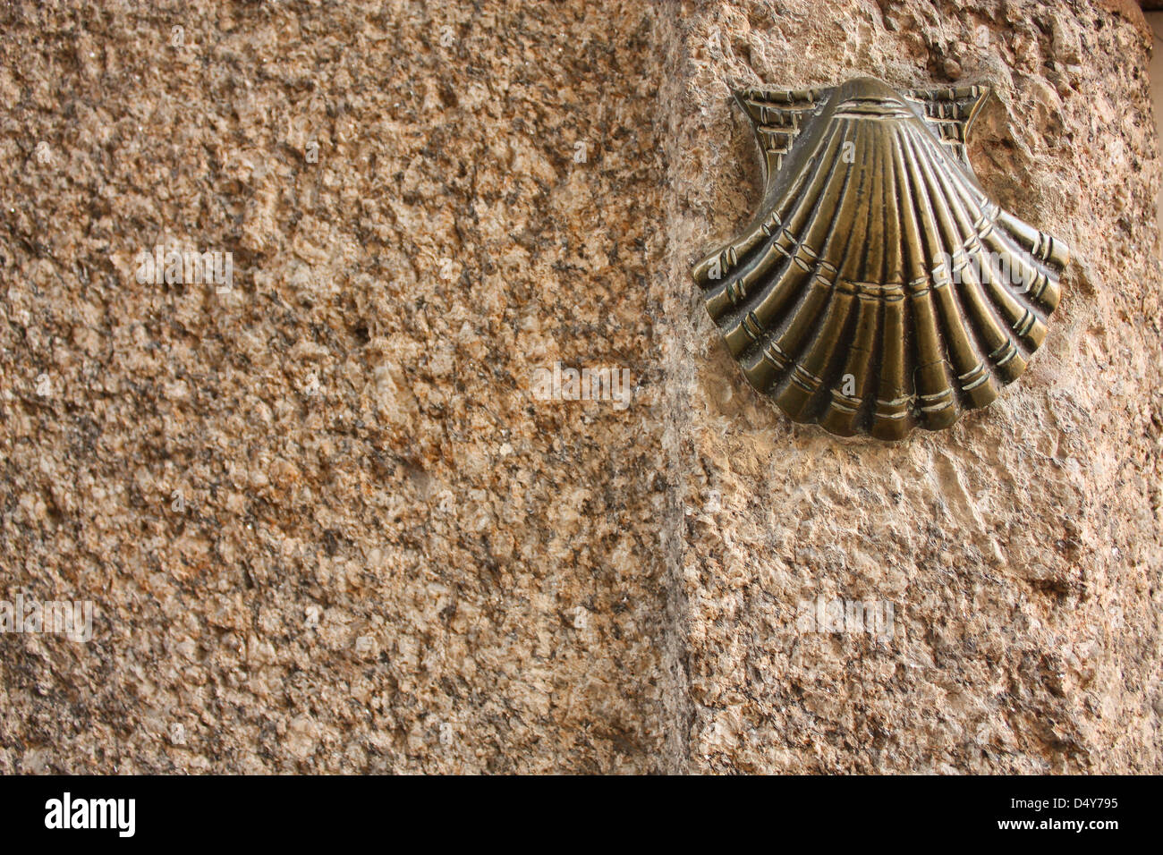 Symbol of Way Of St James. Santiago de Compostela, Spain Stock Photo ...