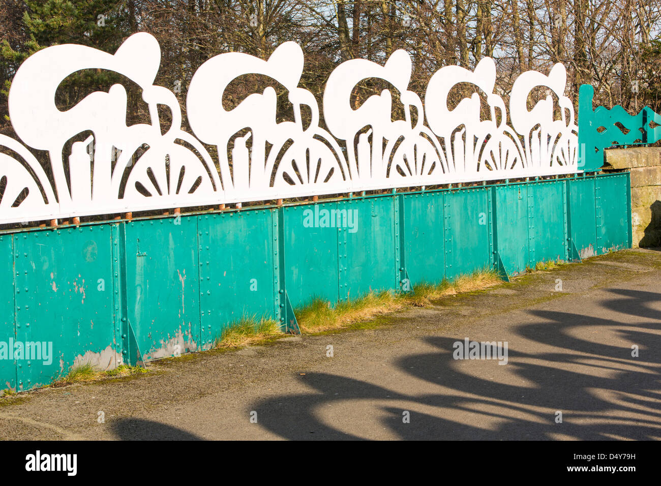 Cylce art work on a bridge on the Sustrans National Cycle Network, on ...
