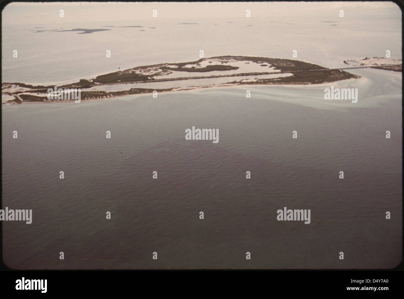 An aerial photograph from the DOCUMERICA project shows Long Key State ...