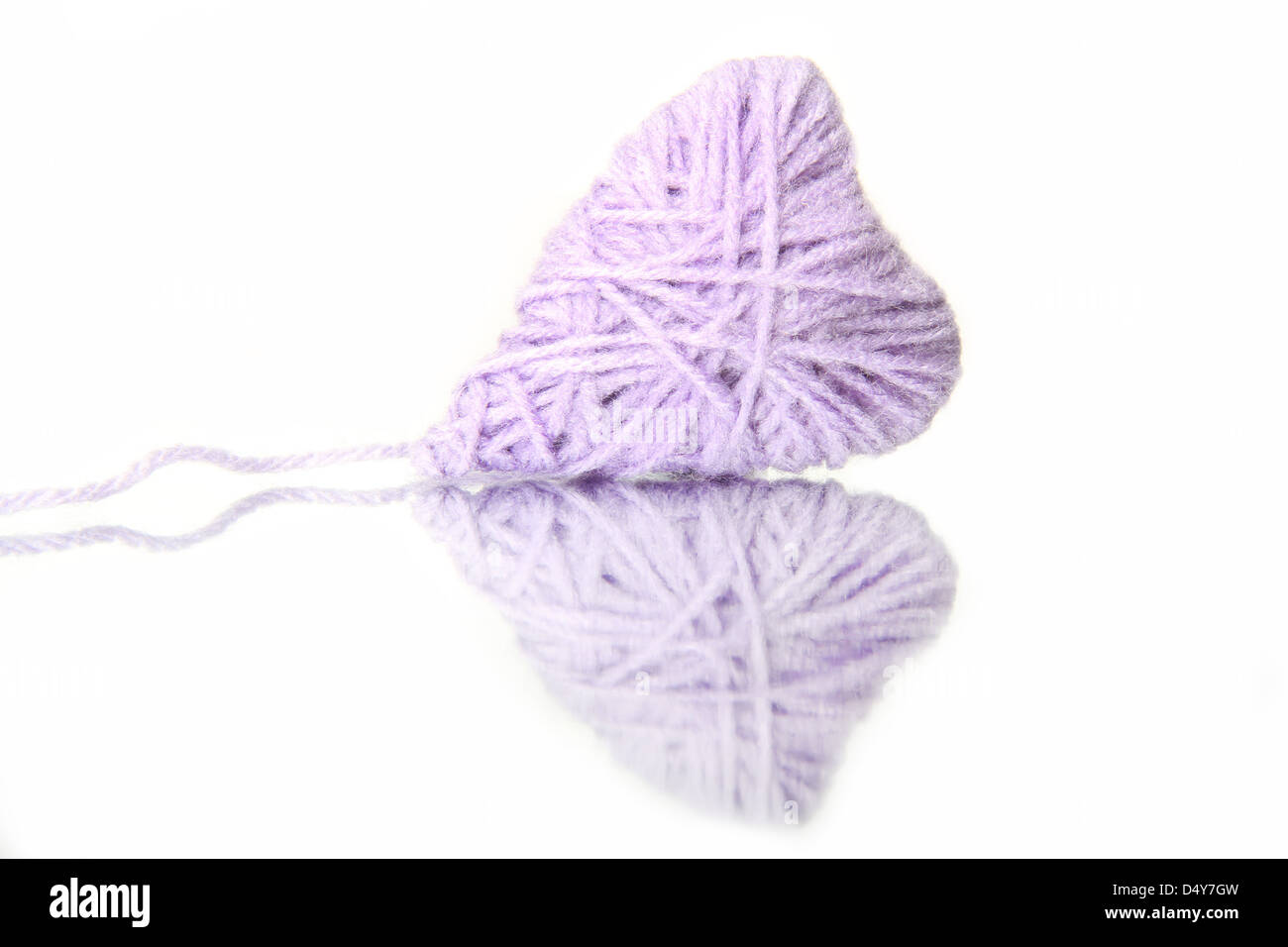 heart shape in wool with reflection Stock Photo - Alamy