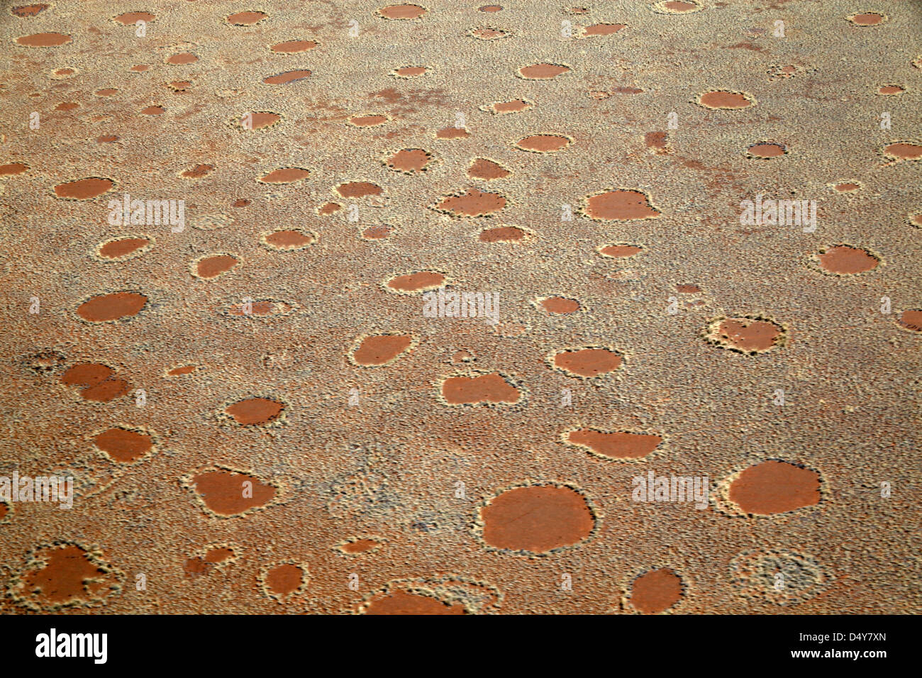 Namibia, Sossusvlei. Aerial view of fairy circles dotting the landscape ...