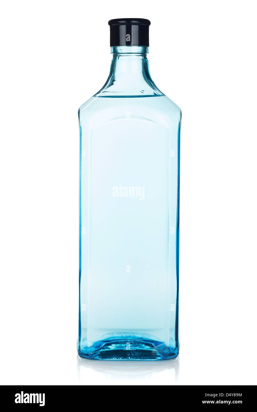 Glass gin bottle. Isolated on white background Stock Photo - Alamy