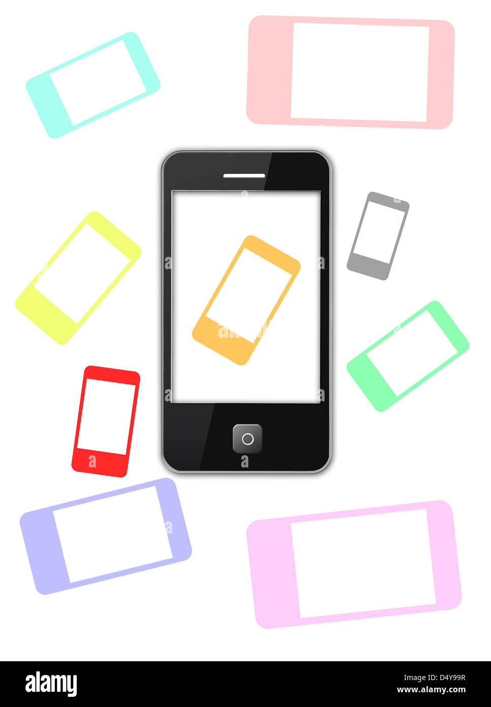 image of modern mobile phone with color shadows Stock Photo - Alamy