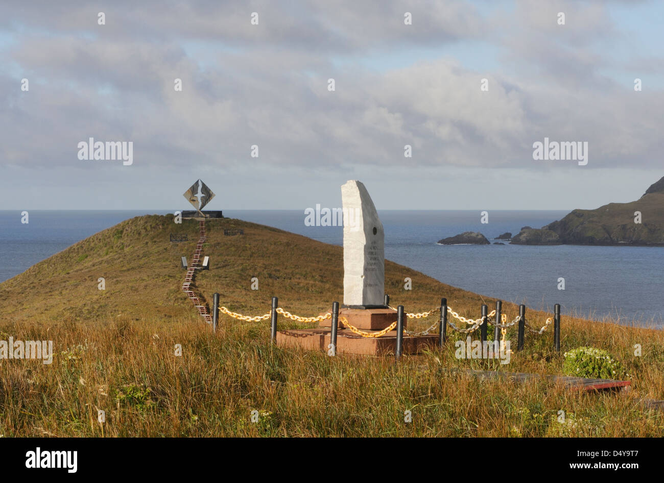 White marble memorial to those who have been round Cape Horn and those ...