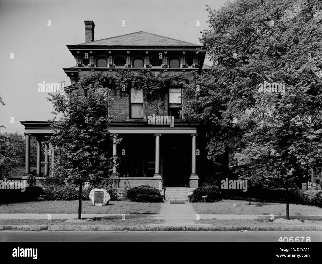 A photograph taken in May 1941 of the Benjamin Harrison Mansion in ...