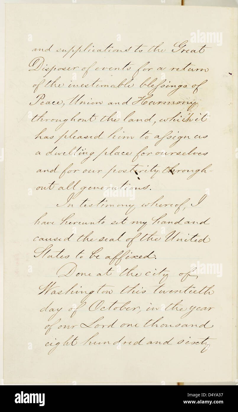 Thanksgiving proclamation lincoln hi-res stock photography and images ...
