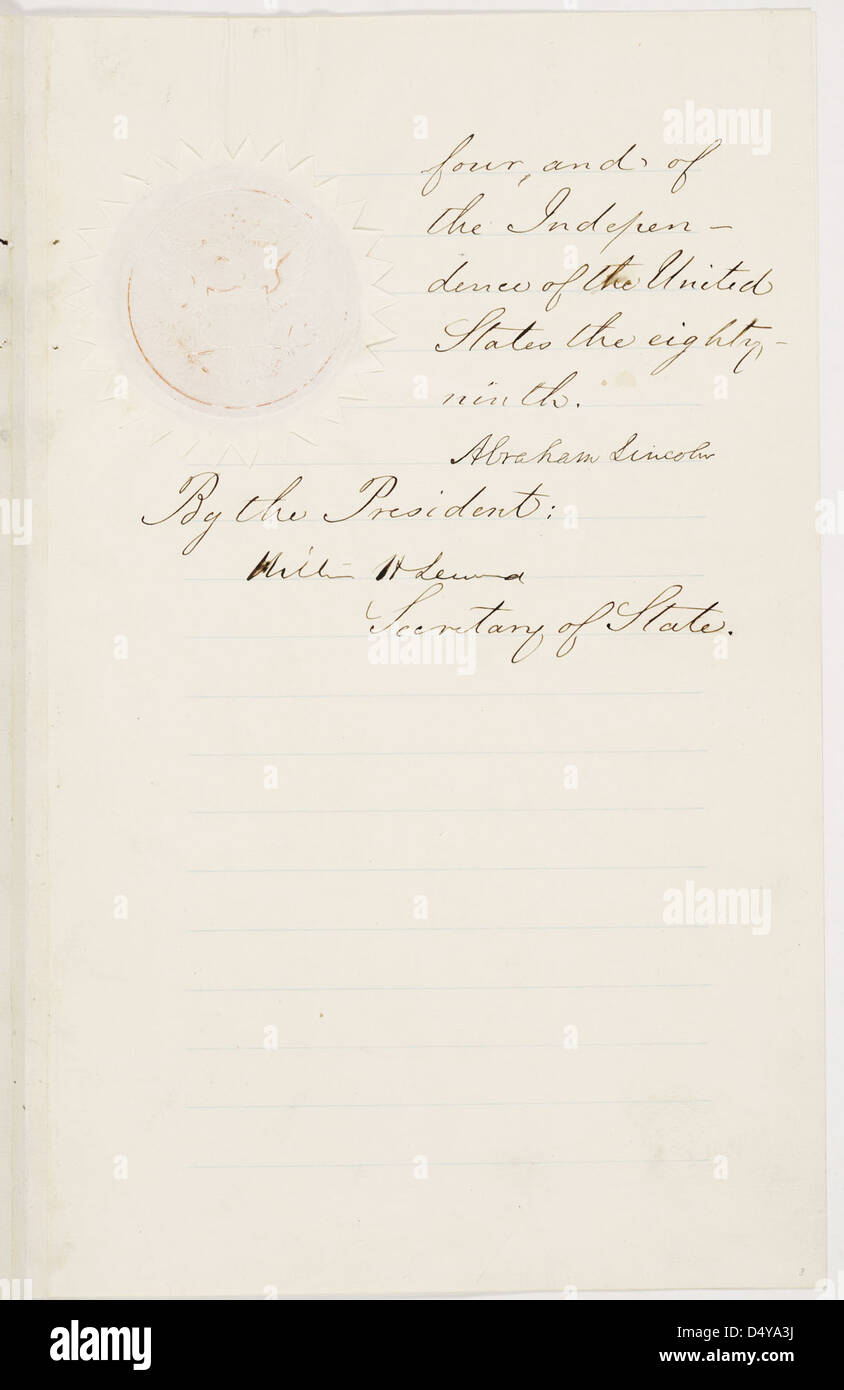 This page from President Abraham Lincoln's Thanksgiving Proclamation in ...