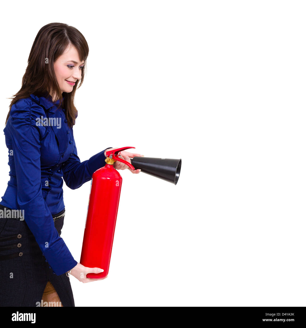 Beautiful woman fire extinguisher hi-res stock photography and images ...