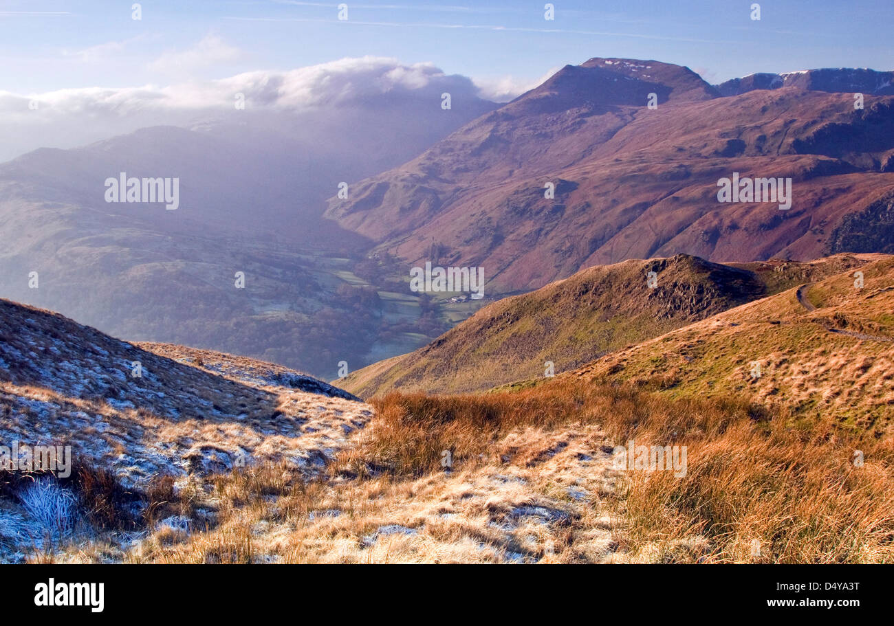 Angle Tarn Fell, January, Patterdale area, Lake District National Park ...