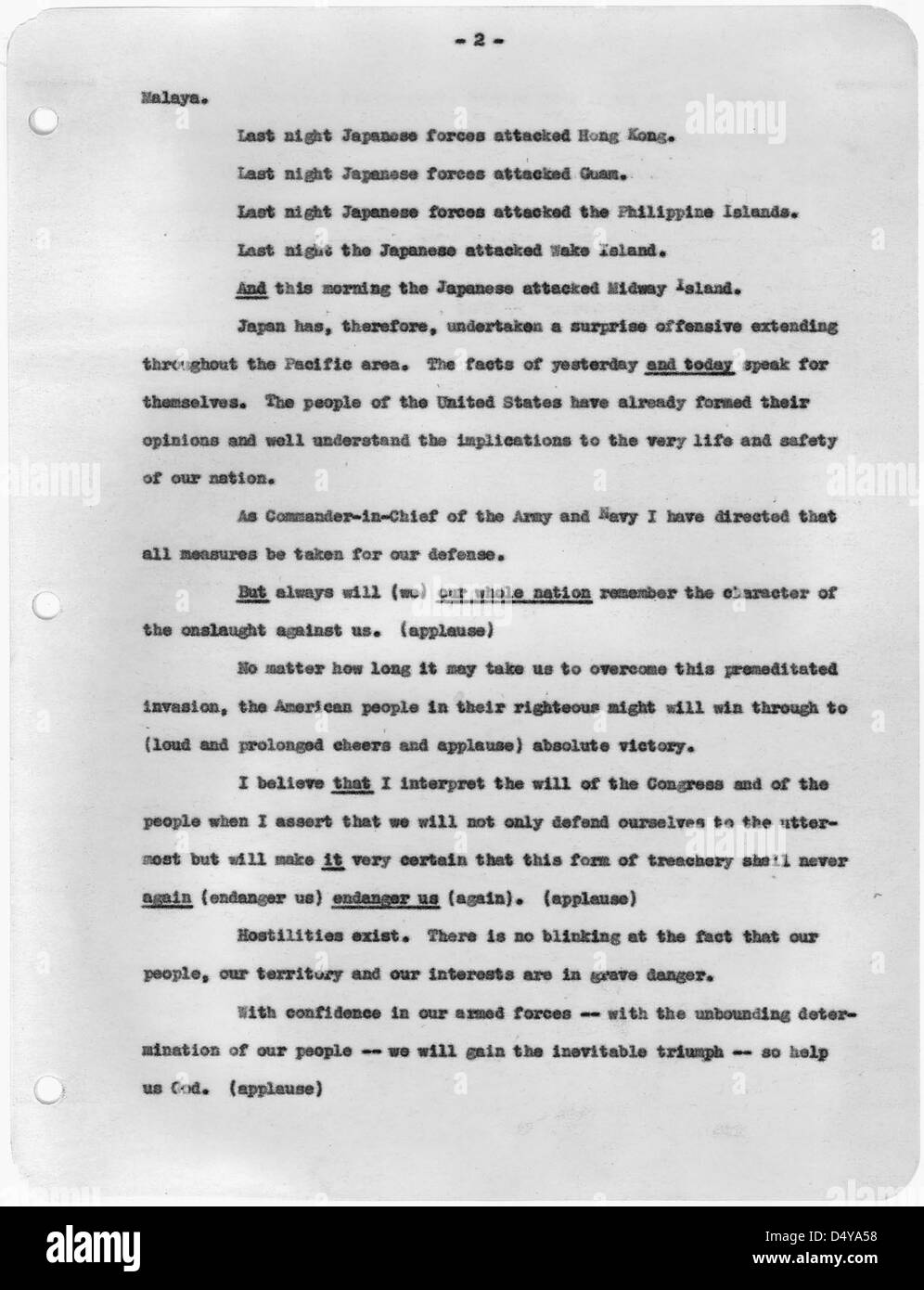 The transcript of President Roosevelt's message to Congress, delivered ...