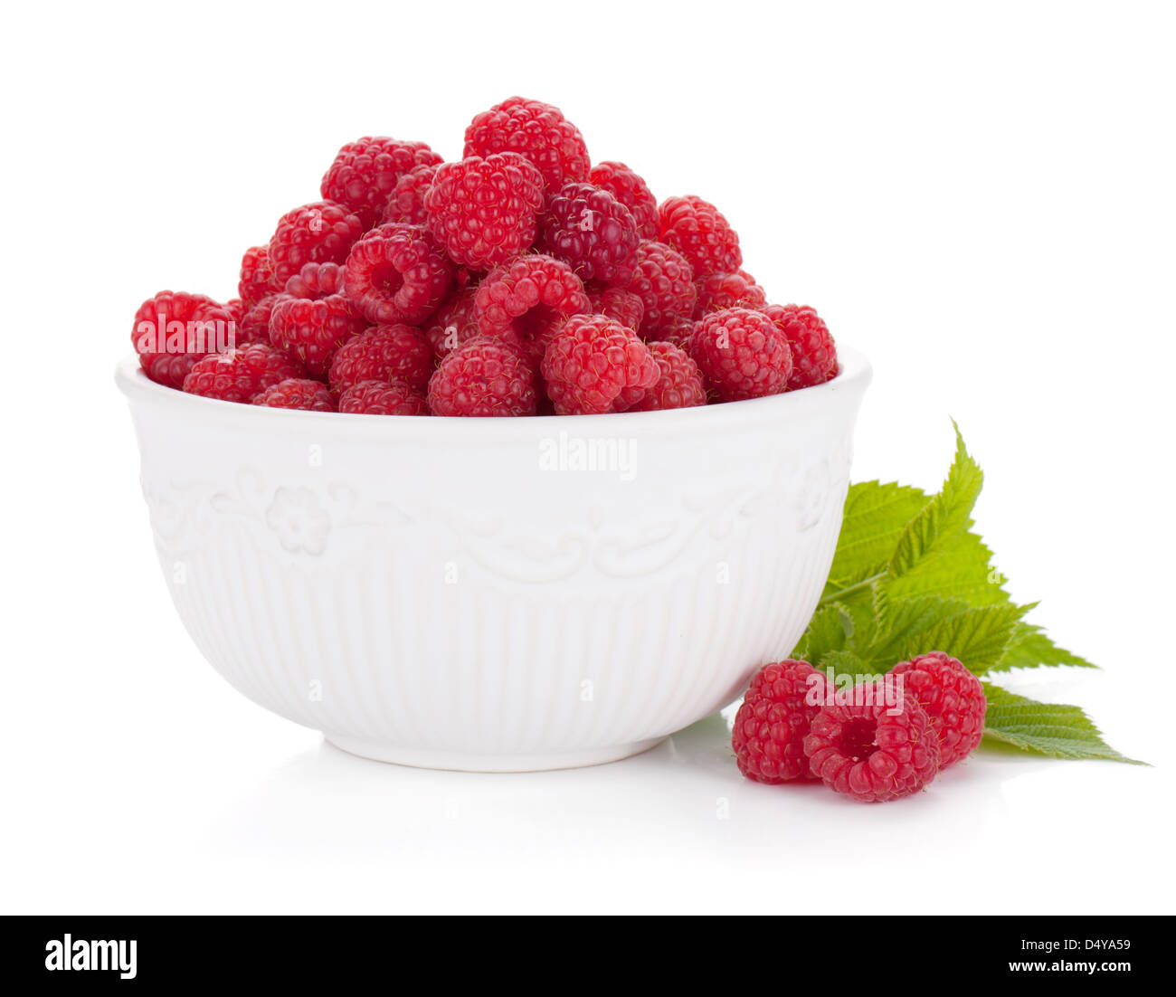 Ripe raspberries. Isolated on white background Stock Photo - Alamy