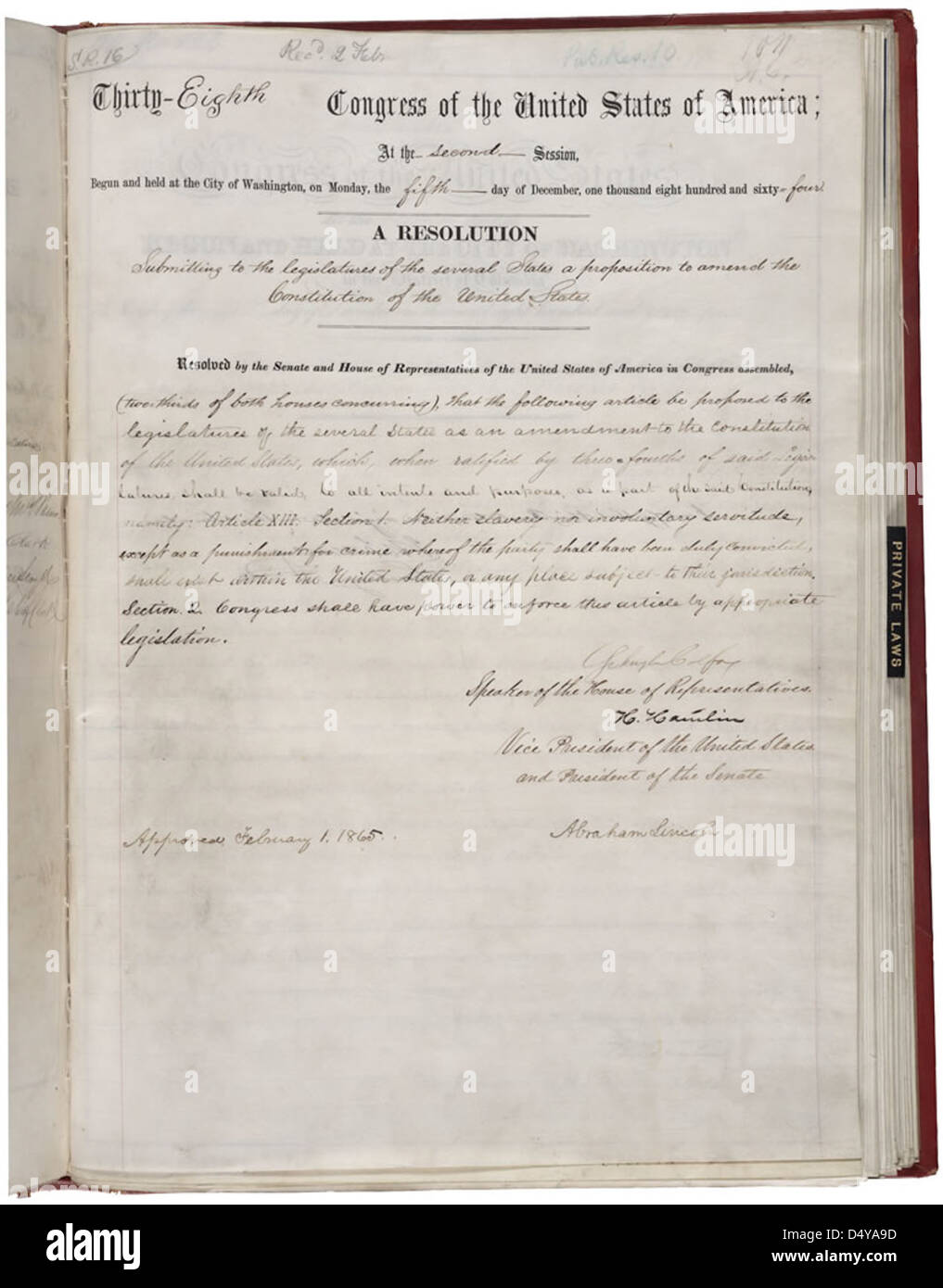 13th amendment thirteenth amendment hi-res stock photography and images ...