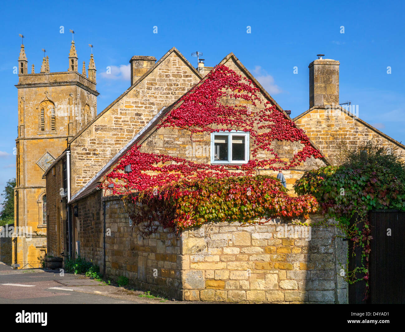 village with houses in countryside - blockley, cotswolds Stock Photo ...