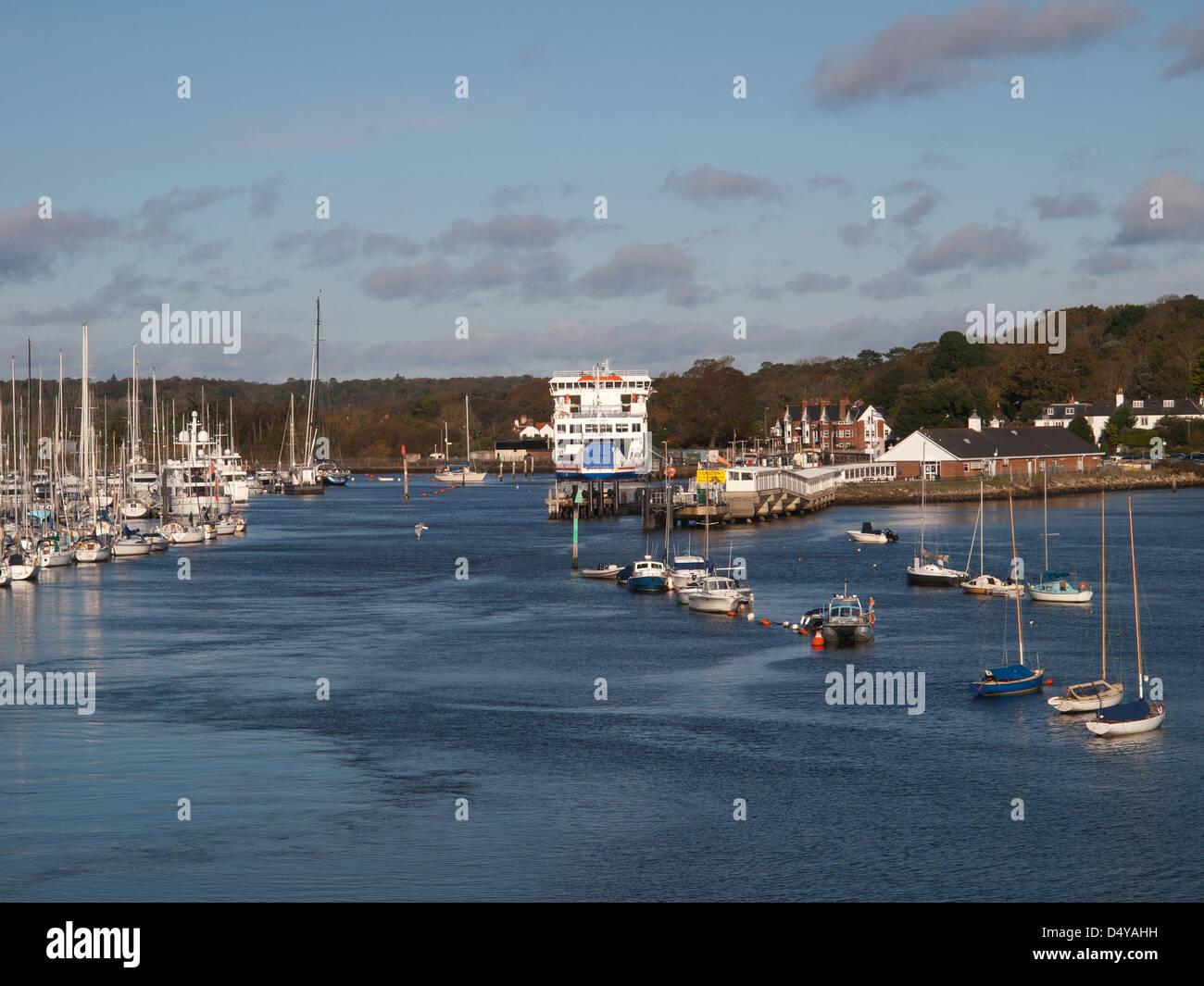 Lymington river and marina Hampshire England UK with the Wightlink ...
