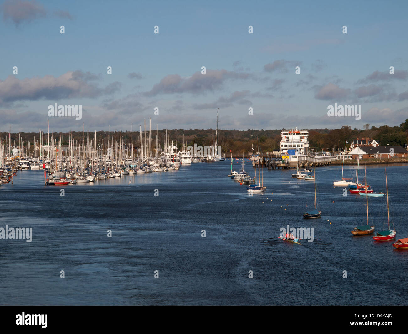Lymington river and marina Hampshire England UK with the Wightlink ...