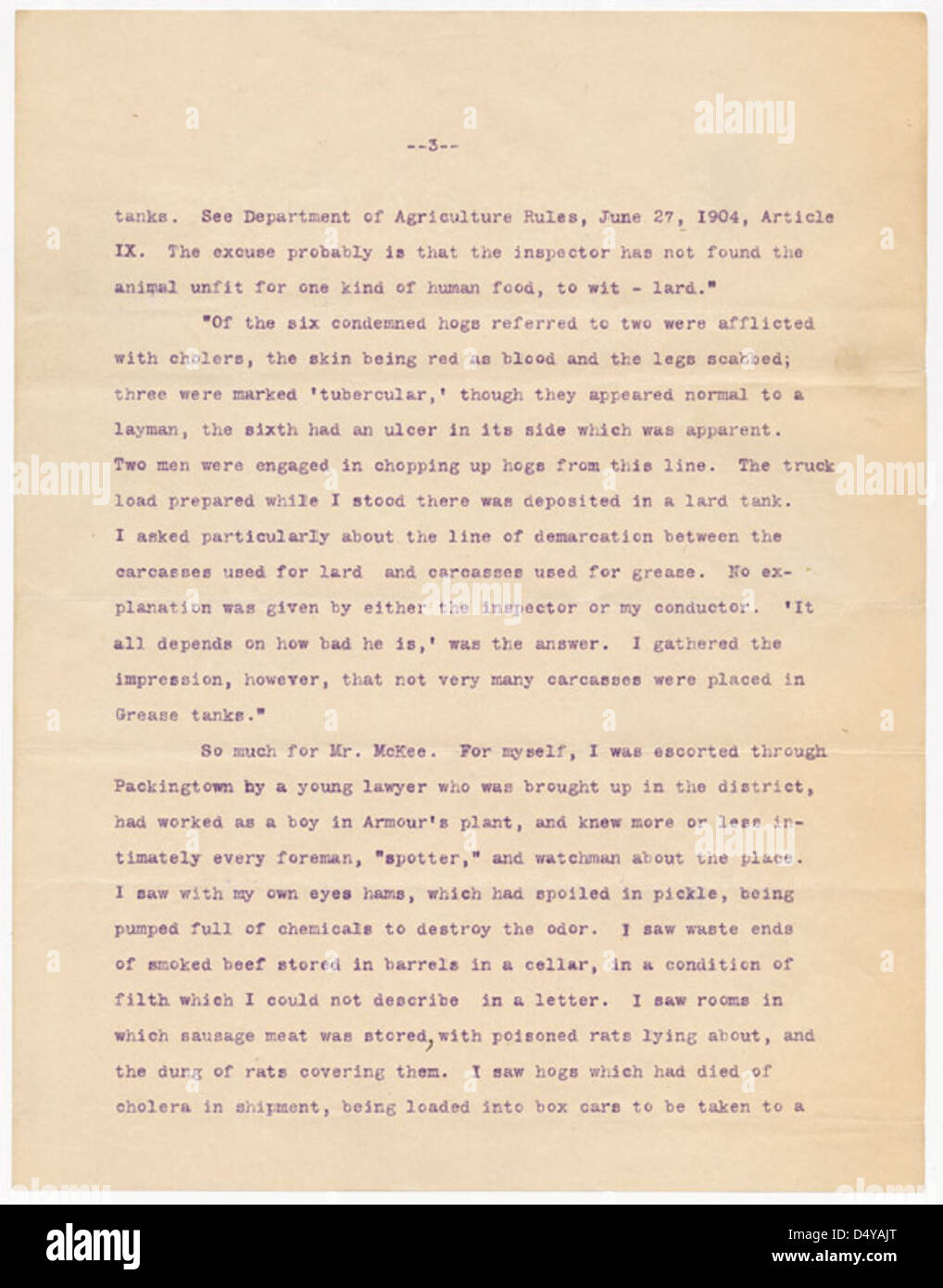 Letter from Upton Sinclair to President Theodore Roosevelt, 03/10/1906 ...