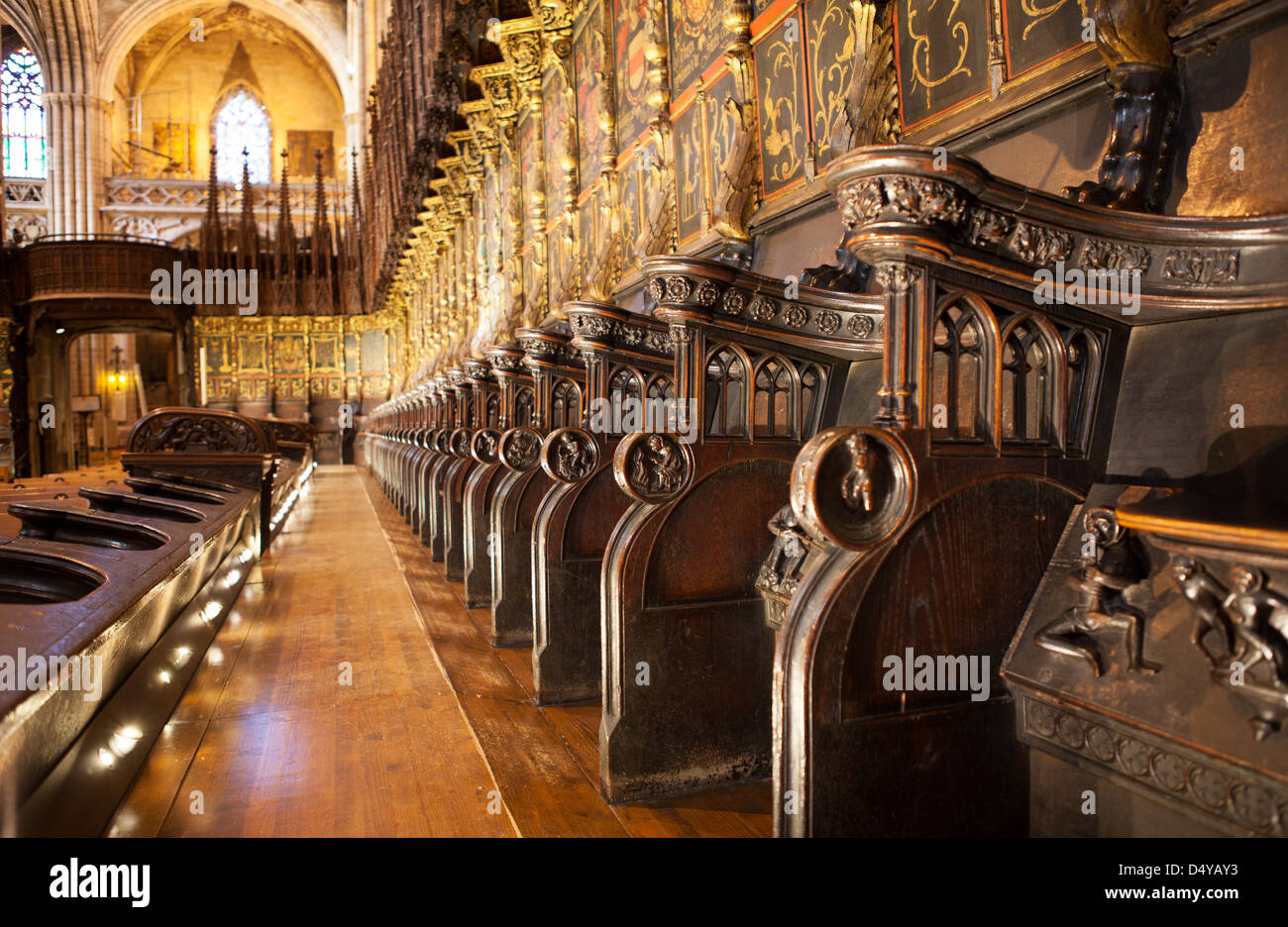 Medieval choir seats hi-res stock photography and images - Alamy
