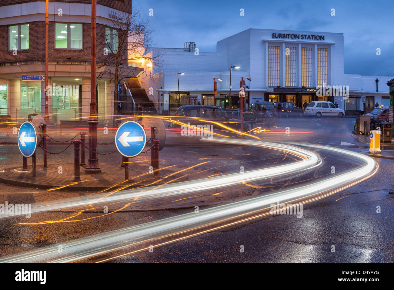 Surbiton Station at night,Greater London,England Stock Photo - Alamy