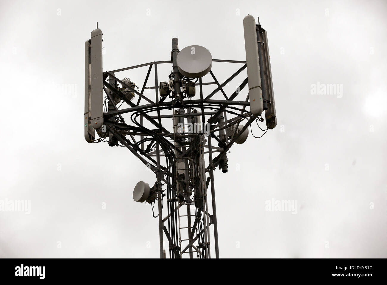 Mobile phone mast showing aerials Stock Photo - Alamy