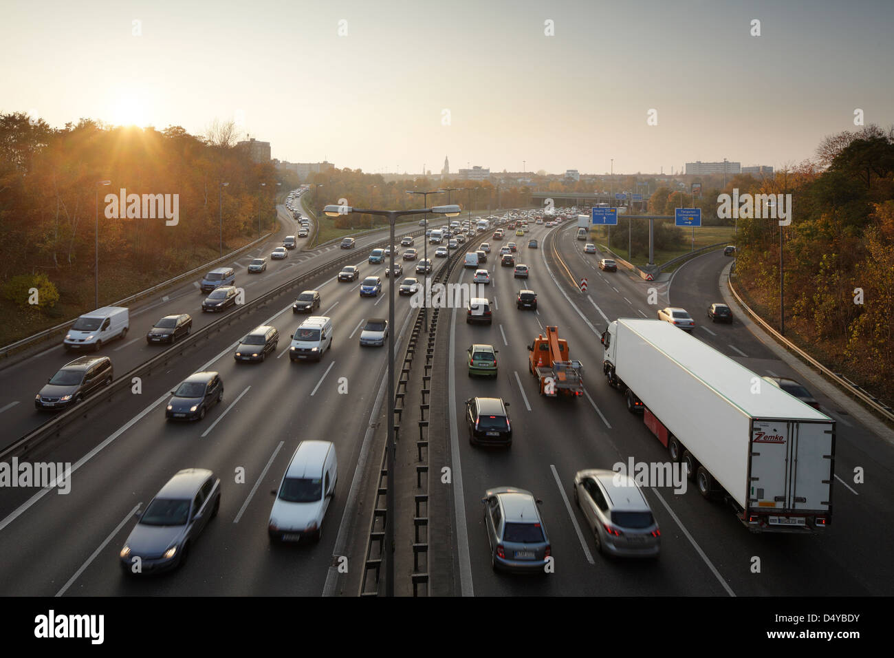 Berlin, Germany, rush-hour traffic on the freeway A 100 Stock Photo - Alamy
