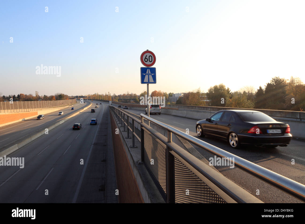 Berlin, Germany, freeway Spaeth Road to the motorway A 113 Stock Photo ...