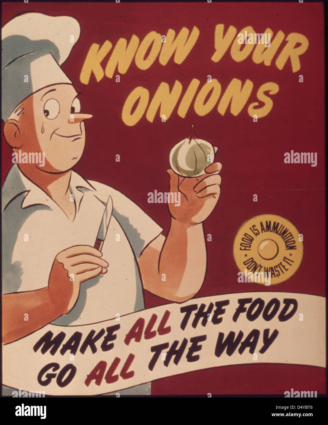 A World War II-era propaganda poster urging Americans to reduce food ...