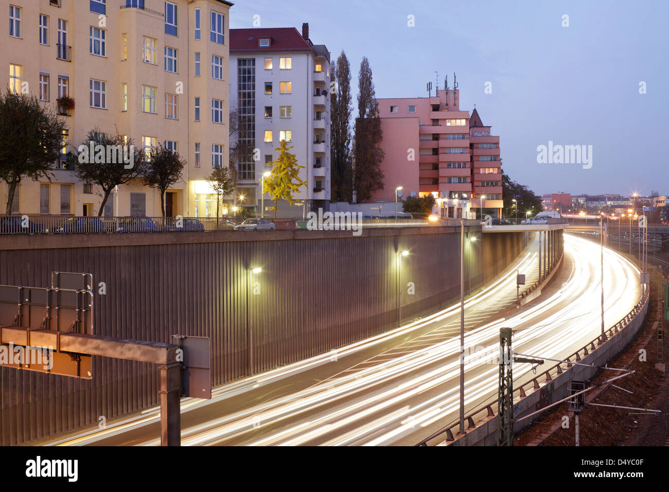 Berlin, Germany, traffic on the motorway A 100 in Berlin-Charlottenburg ...