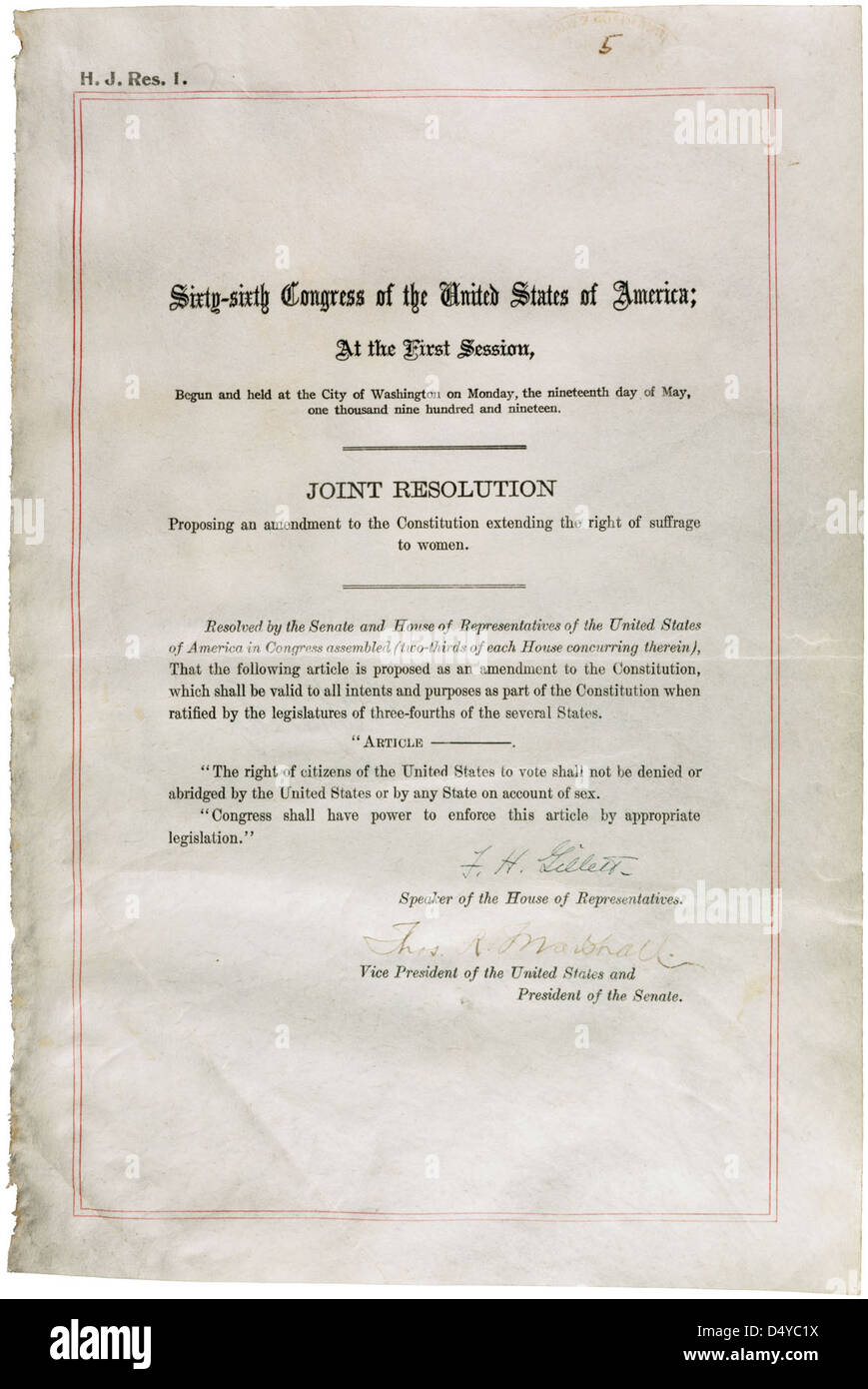 The Nineteenth Amendment, passed on June 4, 1919, granted women the ...