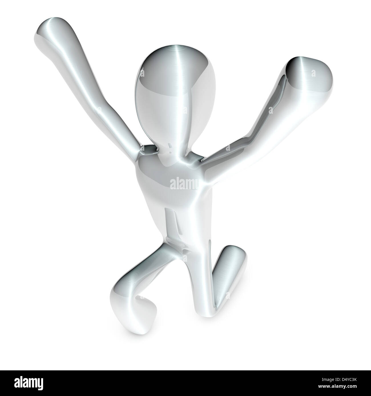 A winning cartoon figure. 3D rendered Illustration. Isolated on white ...