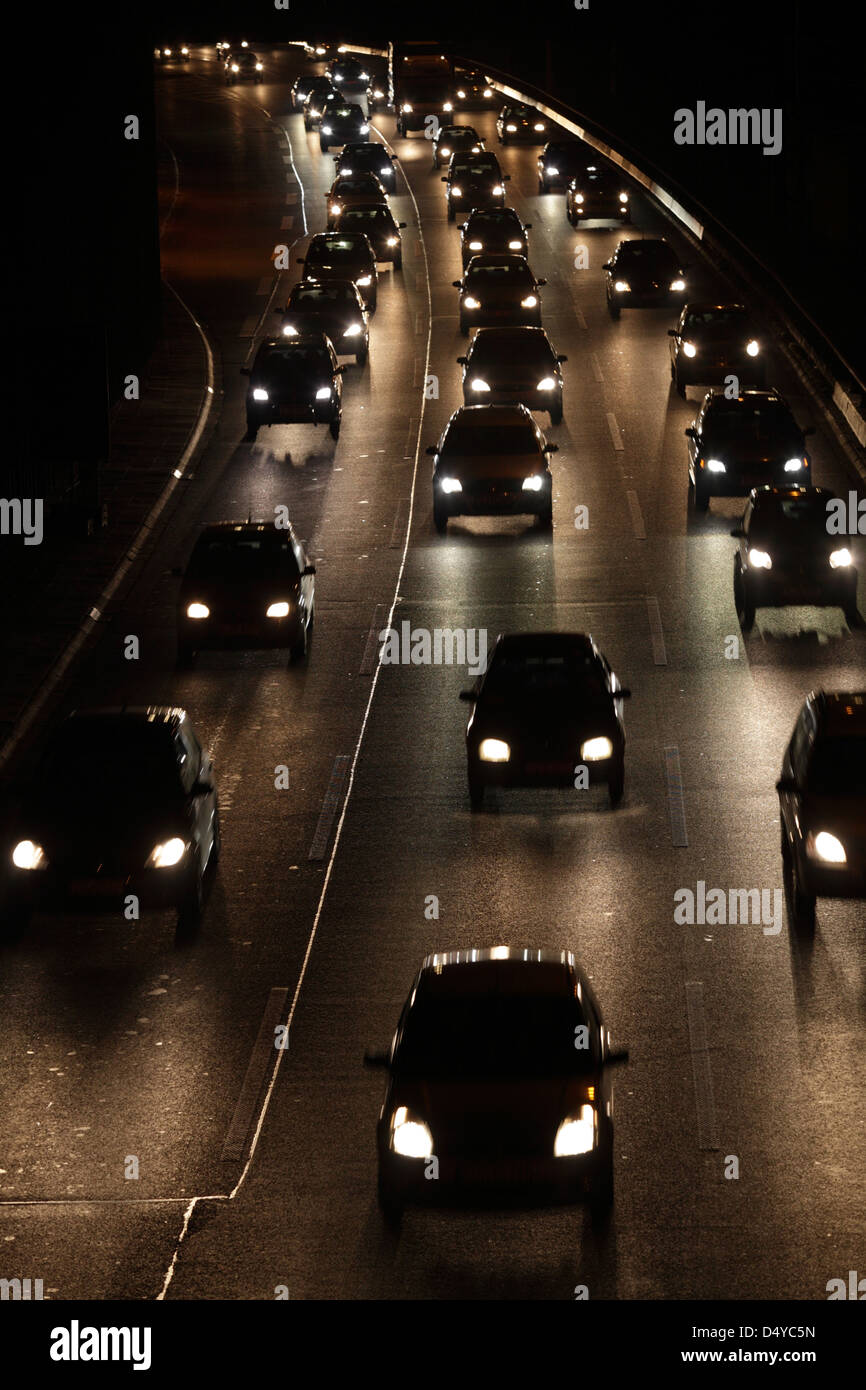 Berlin, Germany, a traffic jam on the motorway A 100 in Berlin ...