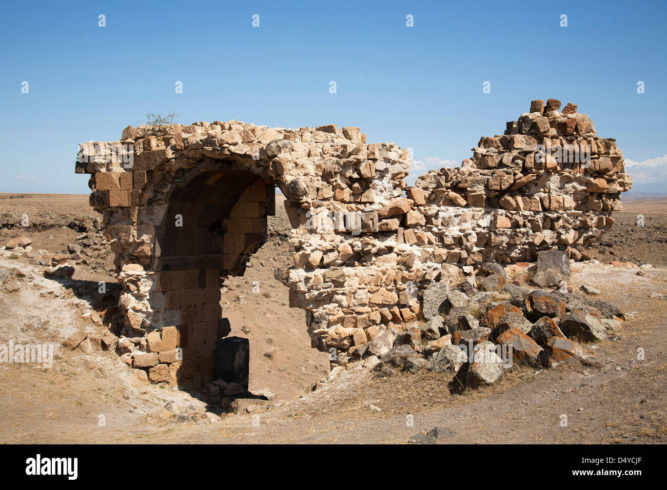 ruins of a palace, ani ruins, kars area, north-eastern anatolia, turkey ...