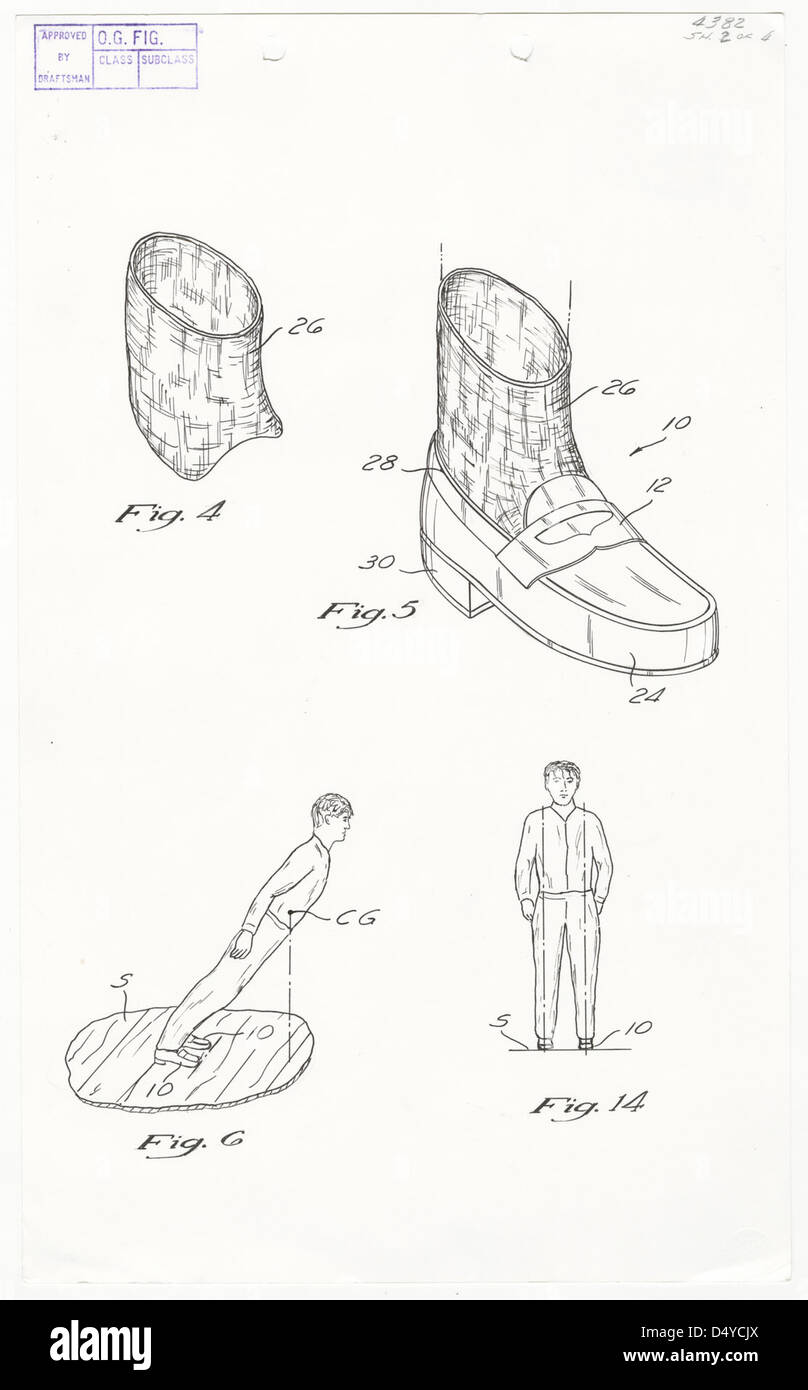 Patent drawings of Michael Jackson's famous anti-gravity illusion shoes ...