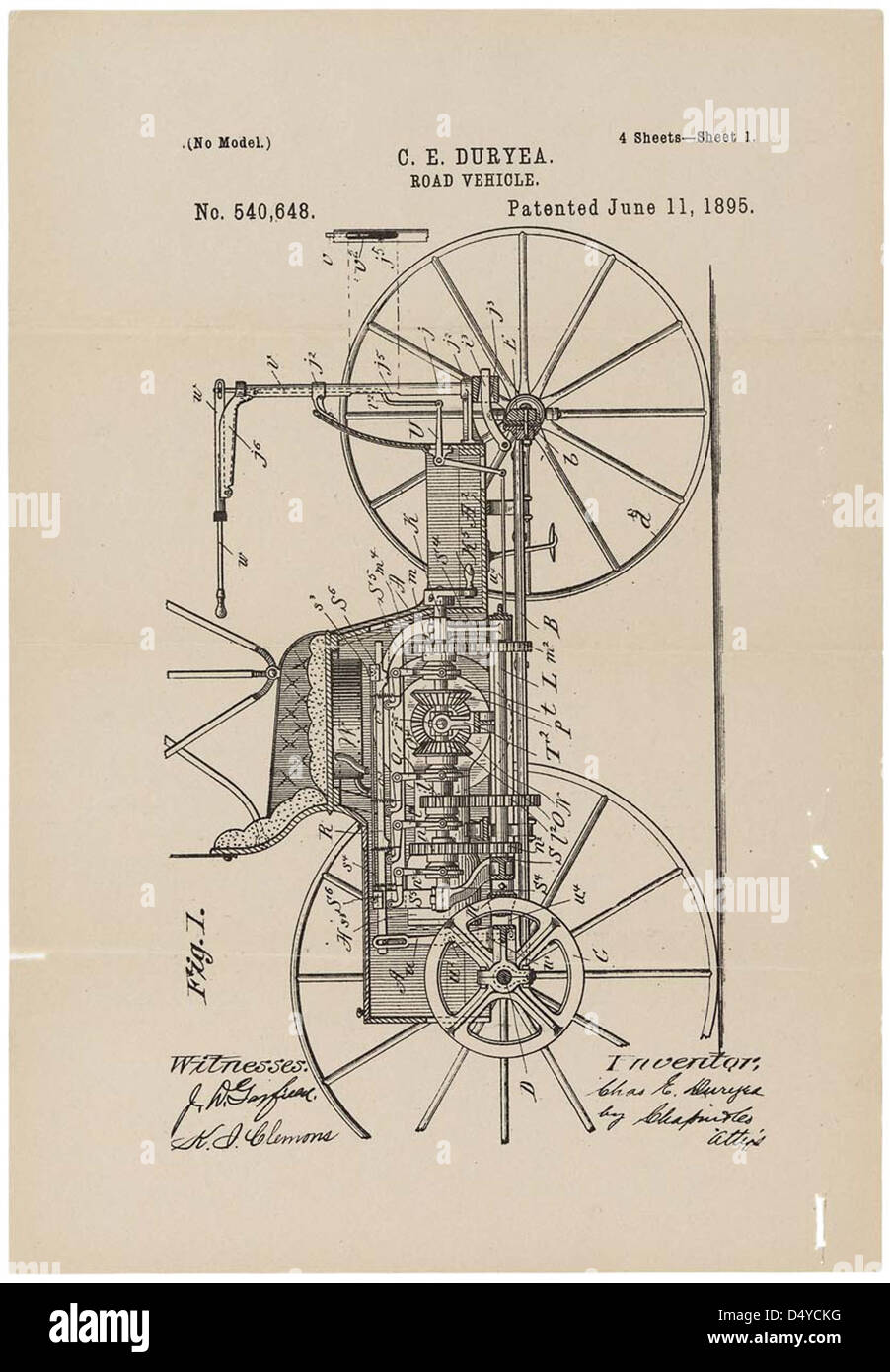 Duryea road vehicle drawing hi-res stock photography and images - Alamy