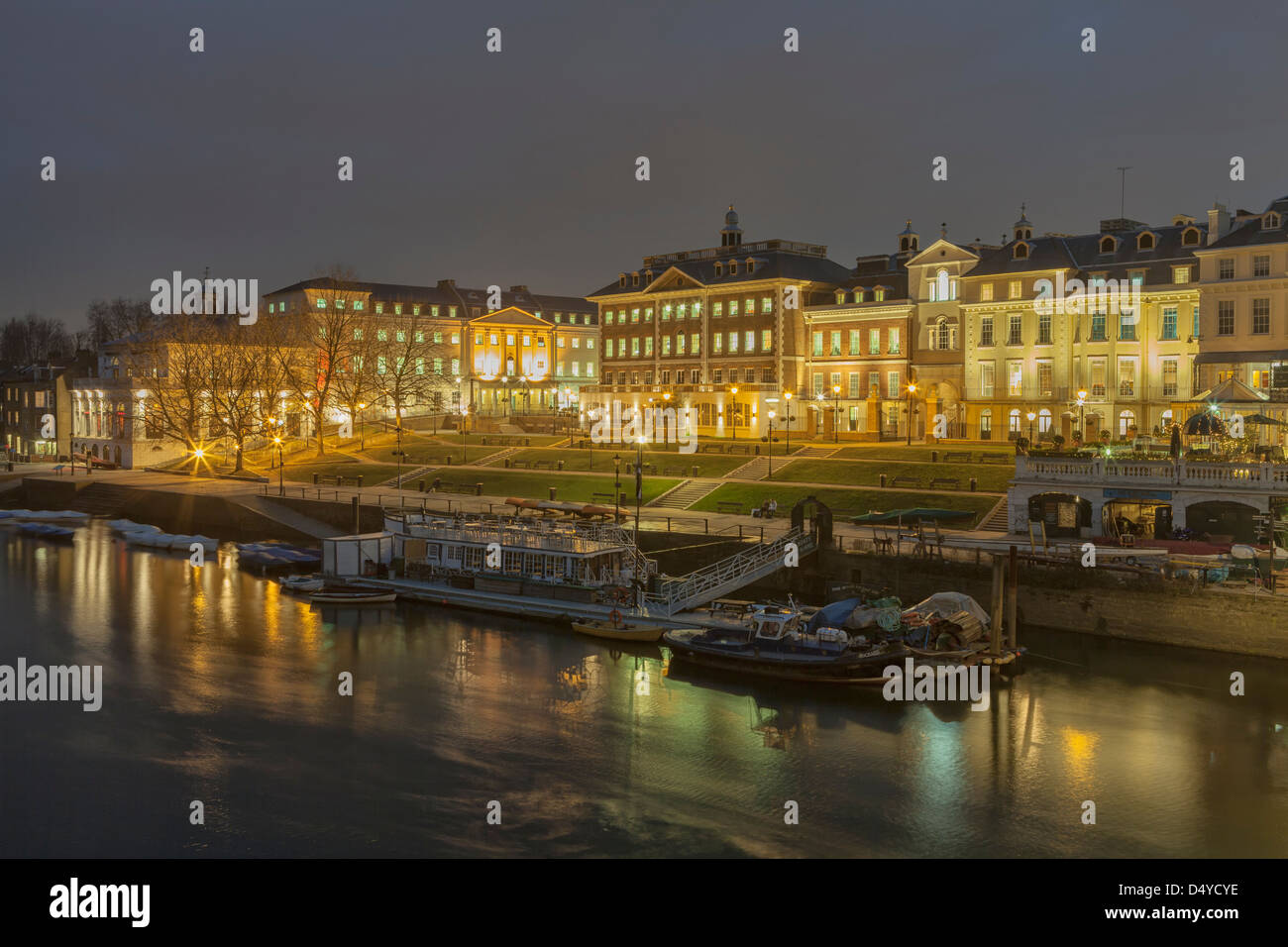 Richmond Riverside at night-view from Richmond Bridge,Richmond Upon ...