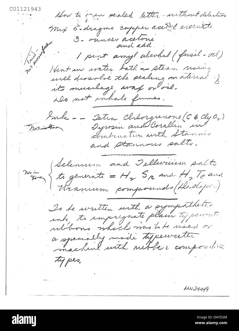 A declassified CIA document from the intelligence community detailing ...