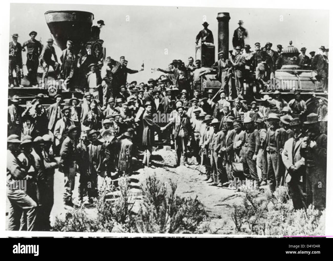 The Golden Spike Ceremony on May 10, 1869, at Promontory Point, Utah ...