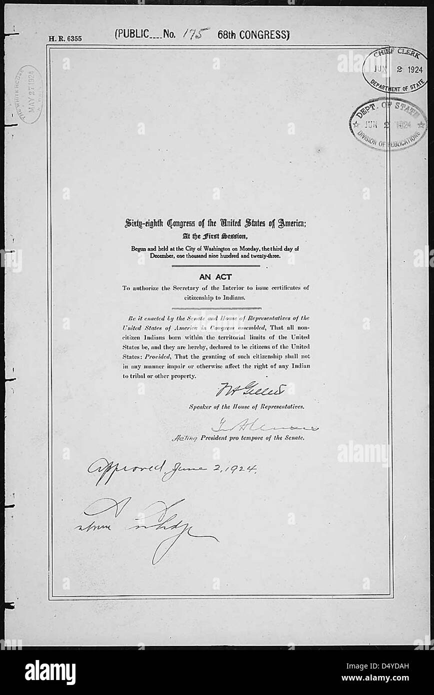Indian citizenship act 1924 Black and White Stock Photos & Images - Alamy