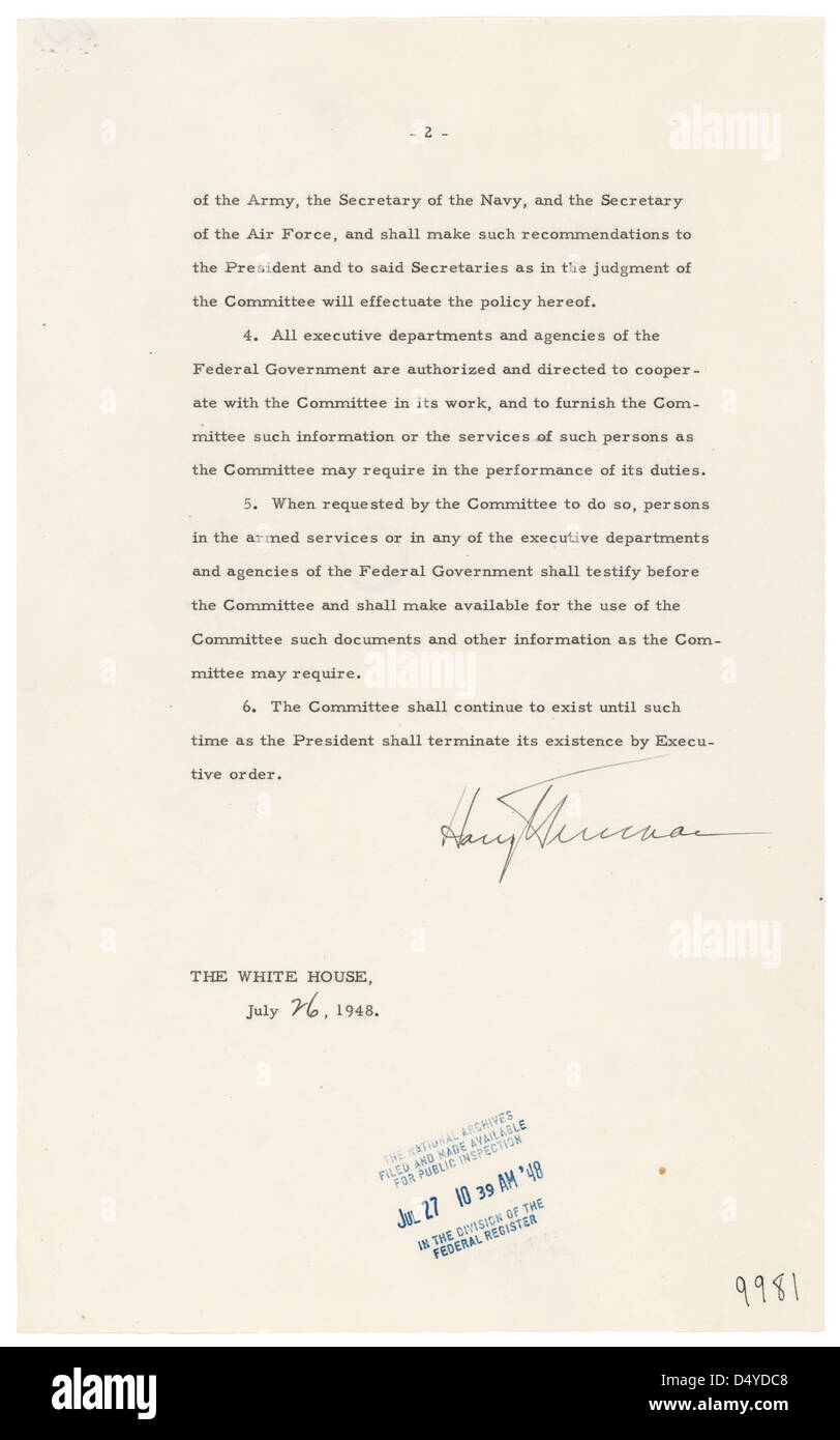 Executive order 9981 hi-res stock photography and images - Alamy