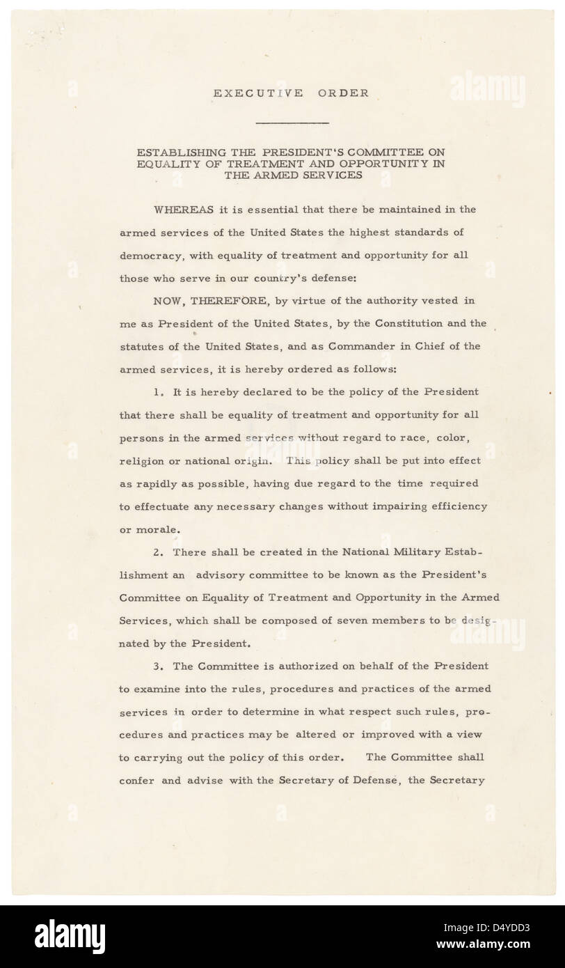 Executive order 9981 hi-res stock photography and images - Alamy