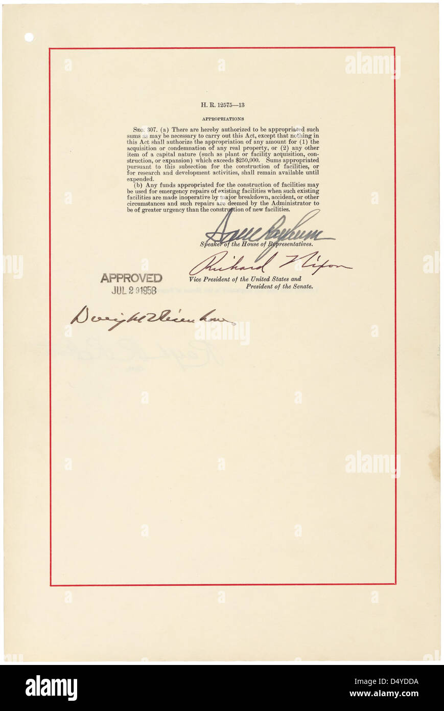 A historic document detailing the National Aeronautics and Space Act of ...