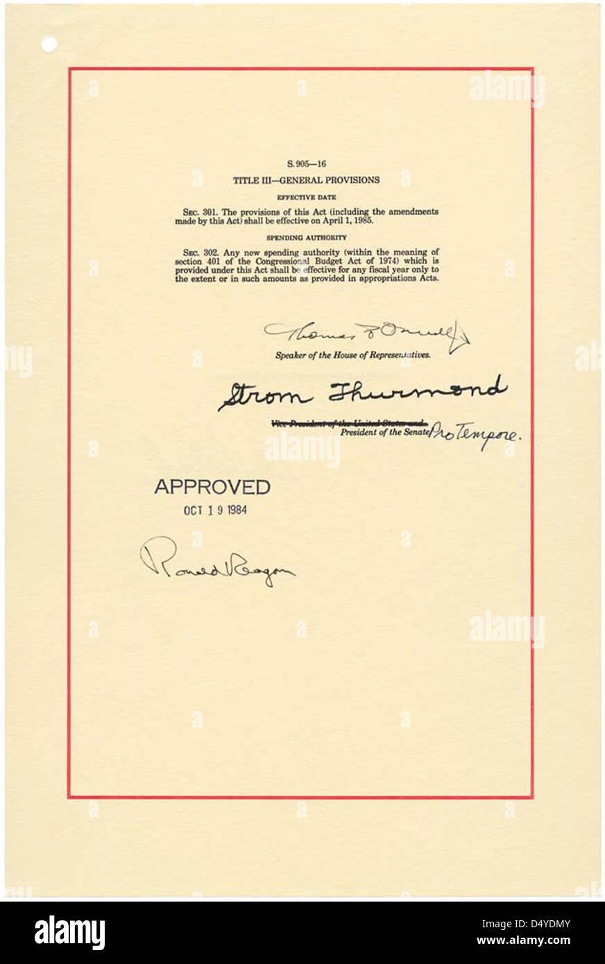 A document from October 19, 1984, outlines the Act that established the ...