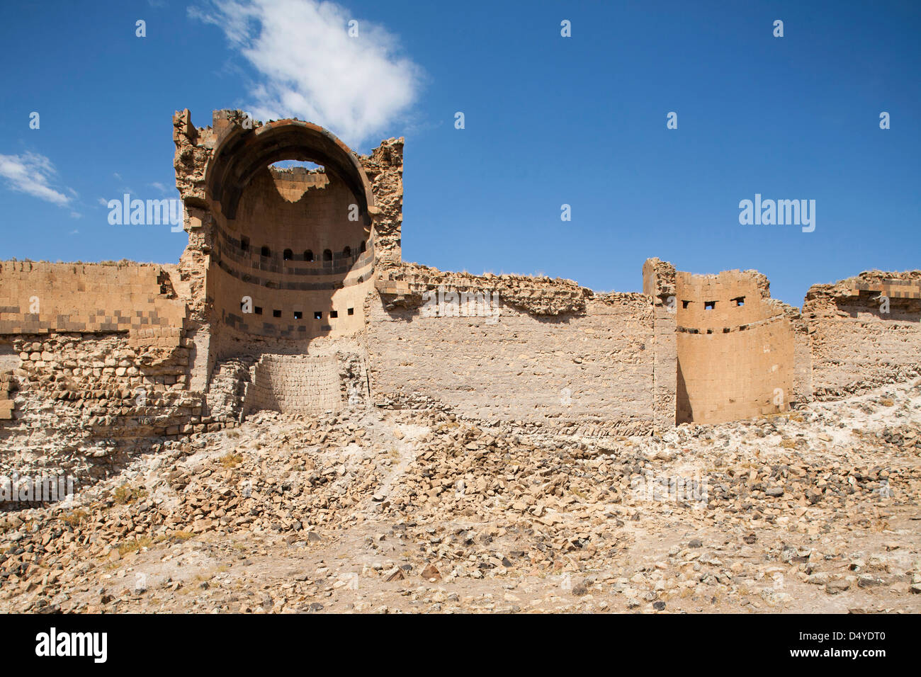 walls and building, ani ruins, kars area, north-eastern anatolia ...