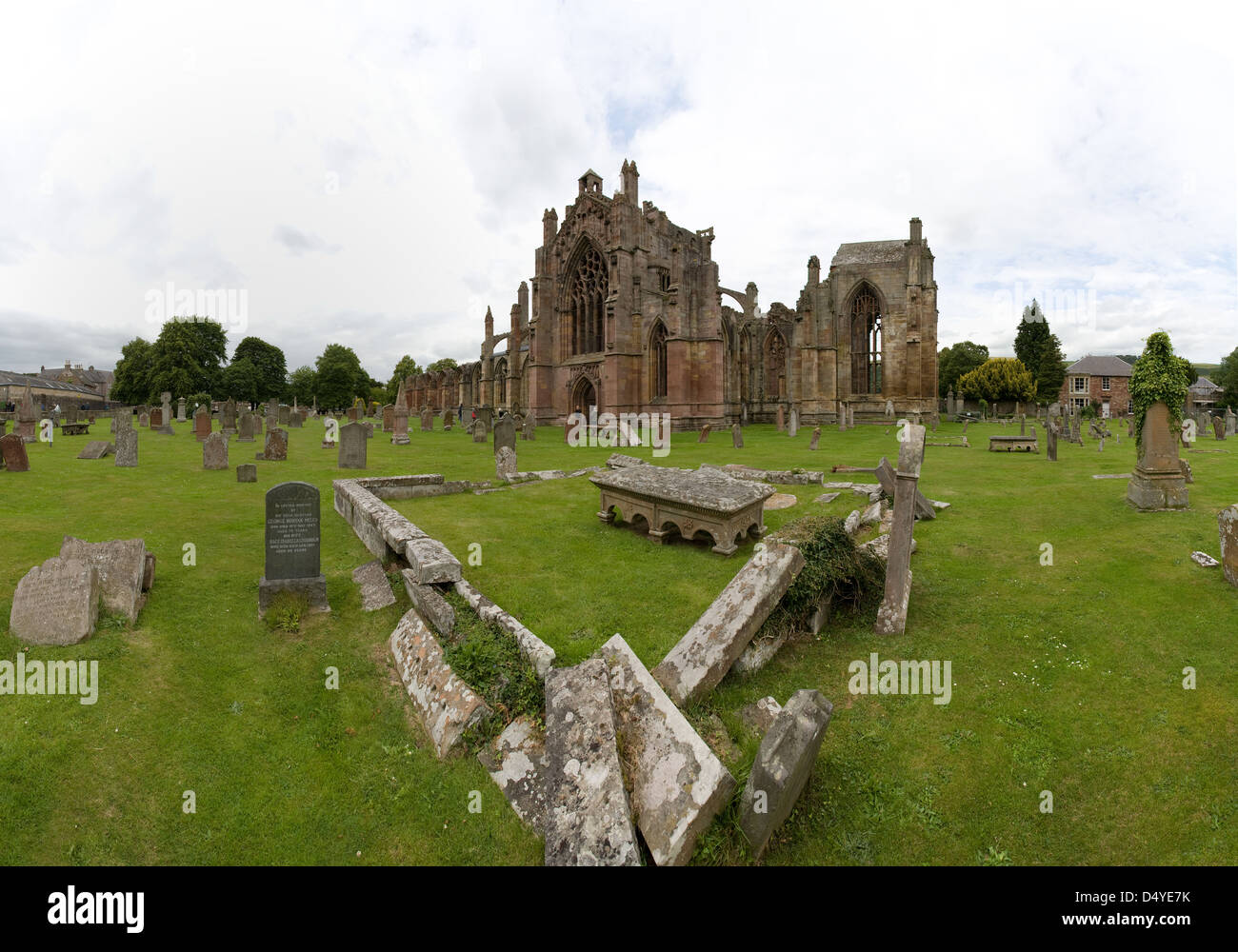 Melrose, the UK, the ruins of Melrose Abbey Stock Photo - Alamy