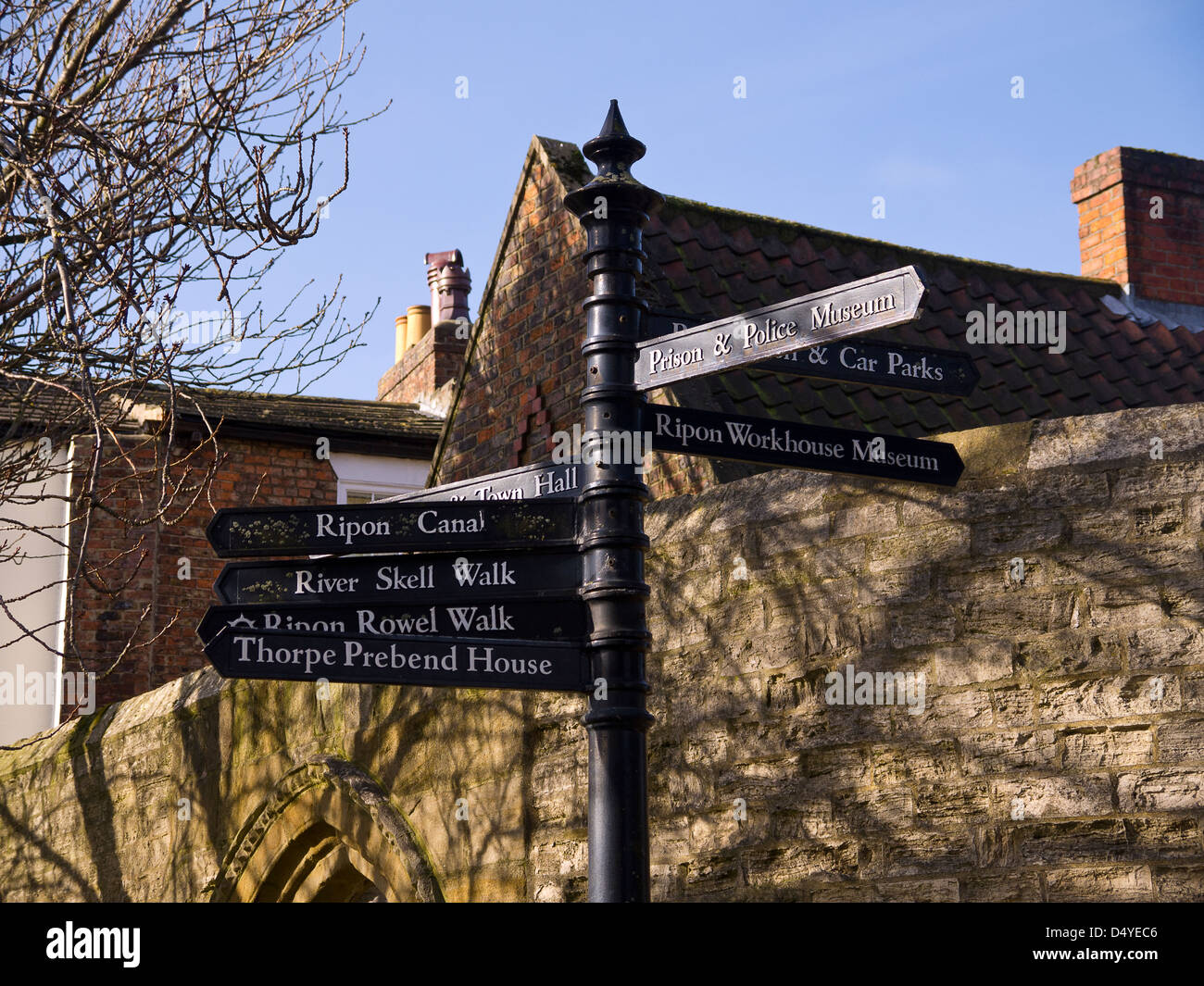 Signs in City of Ripon North Yorkshire England Stock Photo - Alamy