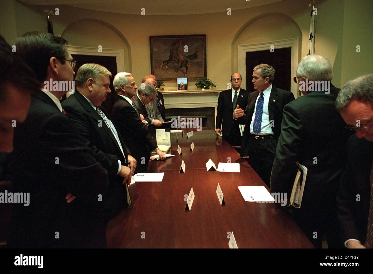President George W. Bush meets with his domestic policy team Monday ...